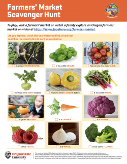 Scavenger Hunt: Farmers' Market Activity Sheet | Food Hero
